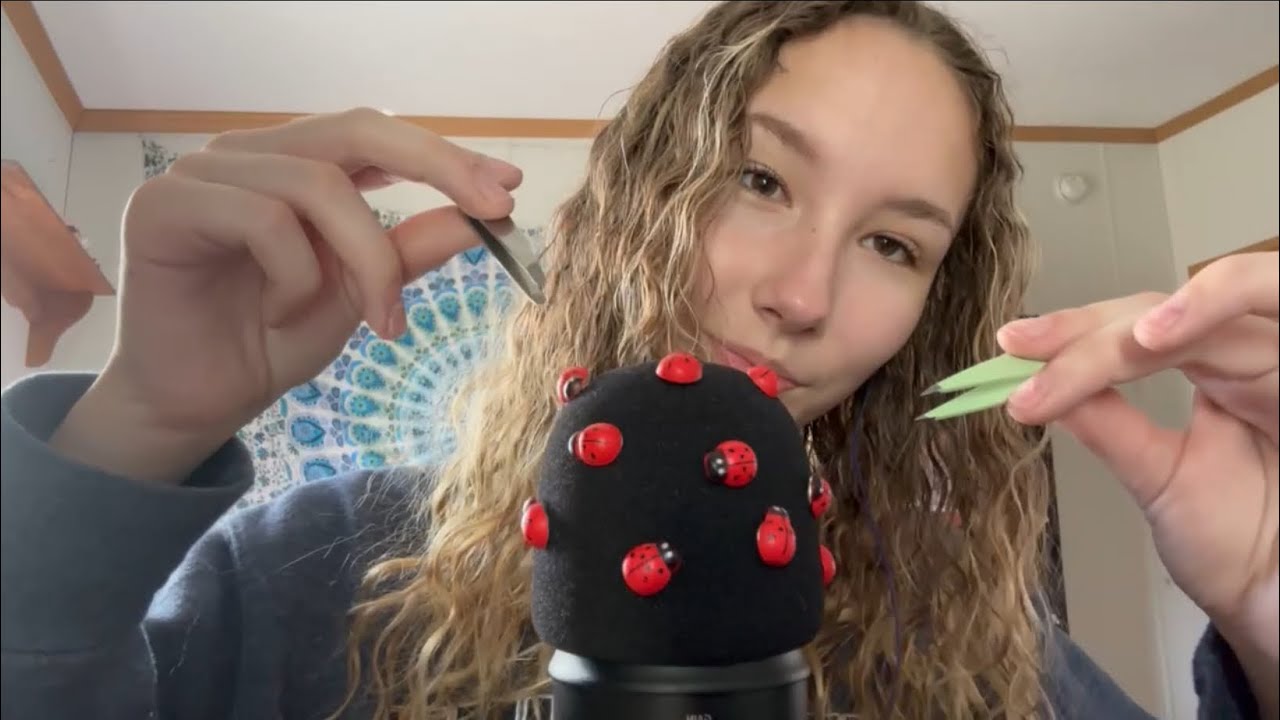 ASMR picking ladybugs off of you🐞 ️ (mic scratching, plucking, and ...