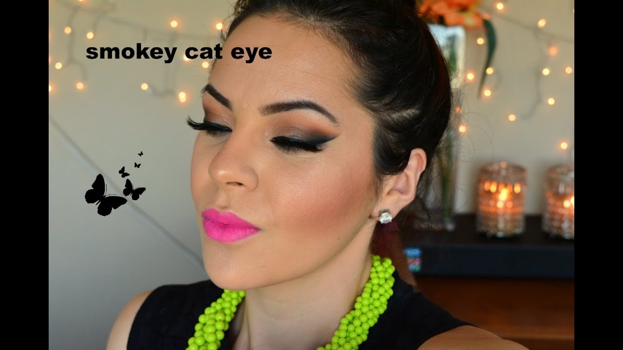 cat smokey eye con labios Rosa - YouTube