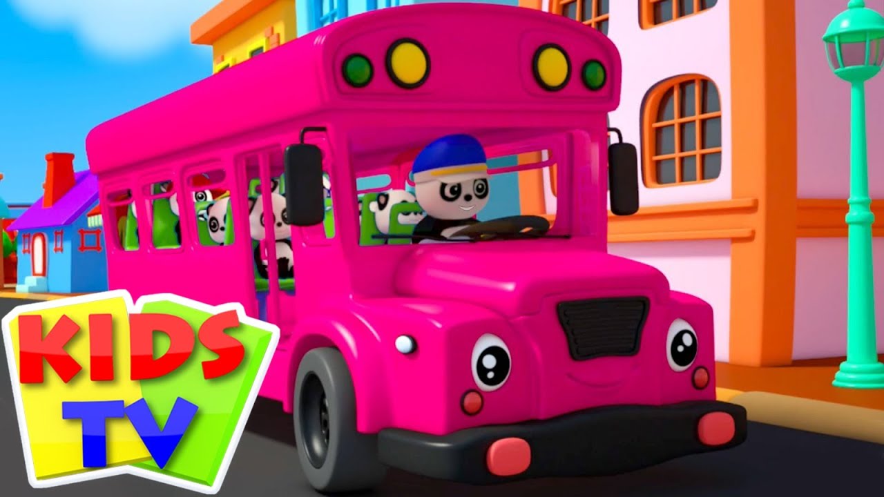 Baby Bao Panda's Pink Wheels On The Bus Fun Nursery Rhyme for Kids ...