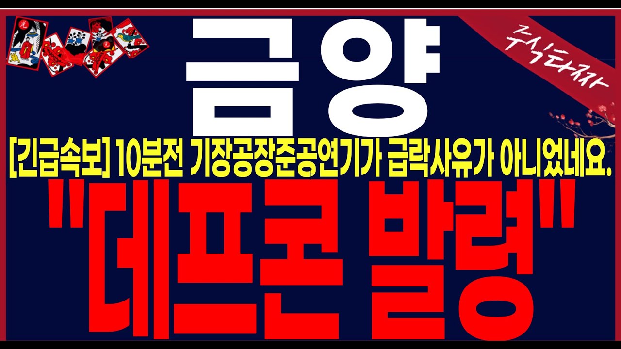 금양 주가 전망 긴급진짜하락이유가이게 하락요소였네요반드시영상을 끝까지지켜보세요금양주가전망 금양대응전략 금양