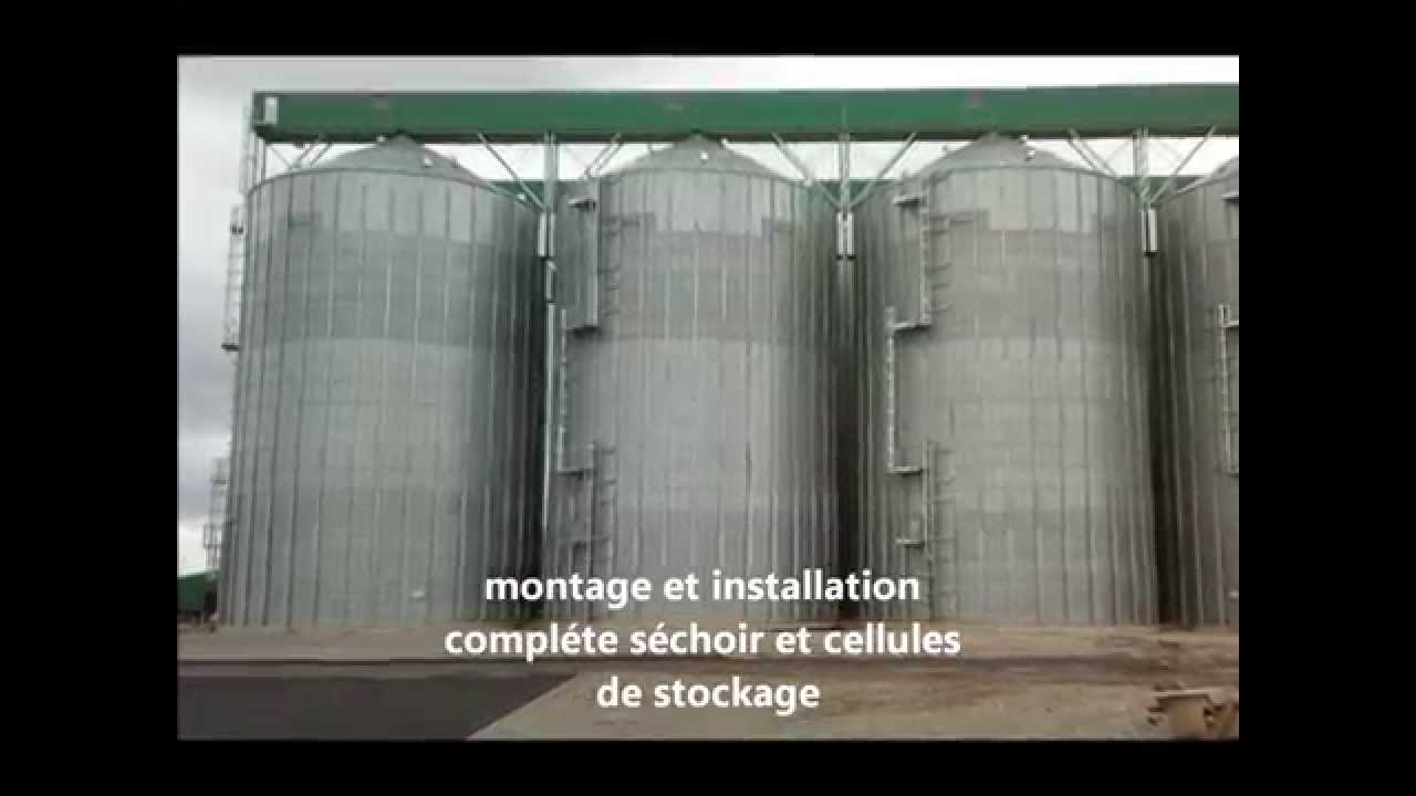 chantier silos agricole montage installation cellule stockage séchoir ...