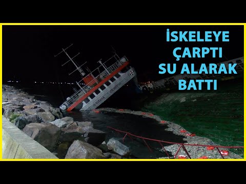 Maltepe Sahili'nde Lodos Nedeniyle Kıyıya Oturan Gemi Battı