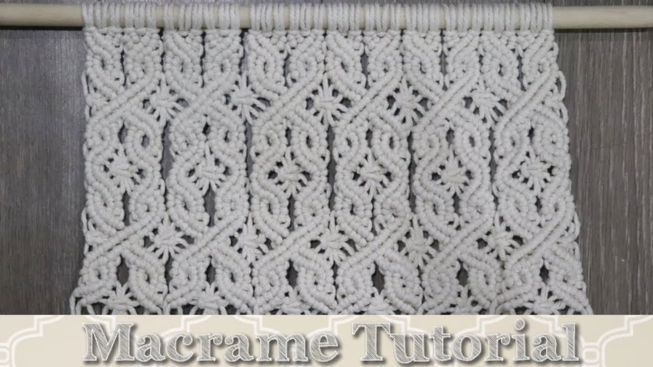 Macrame Pattern Tutorial For Tapestry , Wall Hanging Shelf , Bag etc...マクラメチュートリアル - YouTube