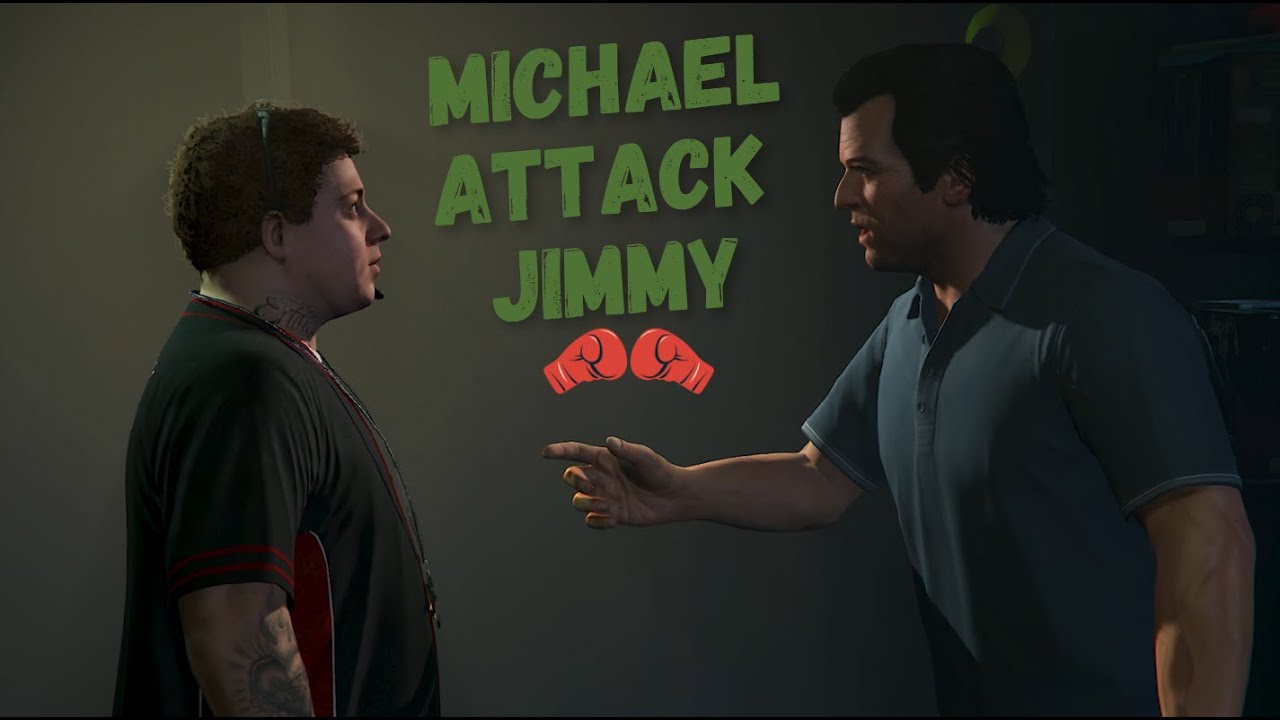 Michael attack jimmy #gta5 #gta #rockstar #rockstargames #fight #gaming ...