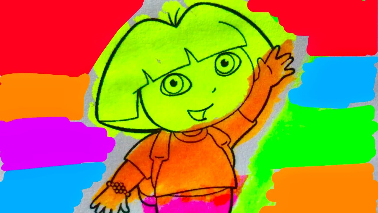 Dora The Explorer - Learning Colors - Yellow Orange Pink Green - YouTube