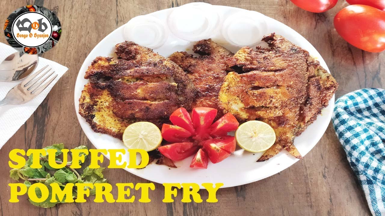 Stuffed Pomfret Fish Fry I Coconut Stuffed Pomfret I How To Make Spicy ...