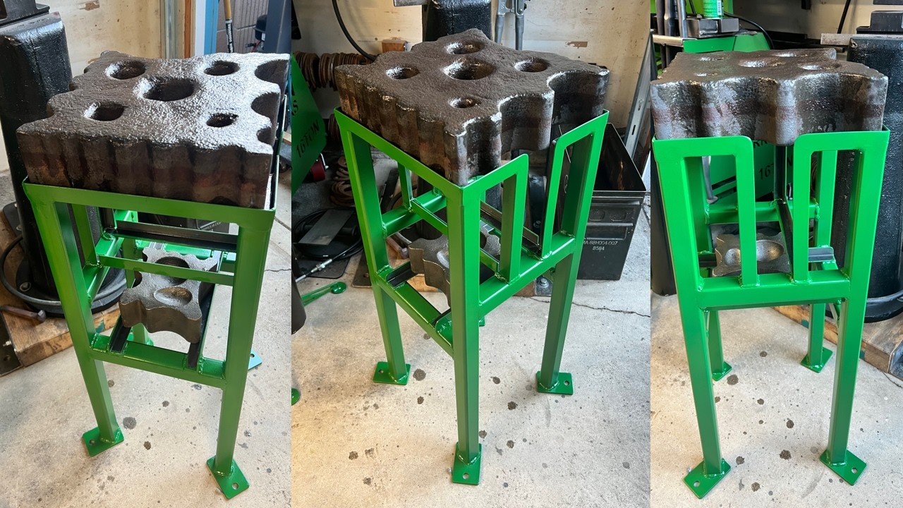 Double Swage Block Stand for my Forge - YouTube