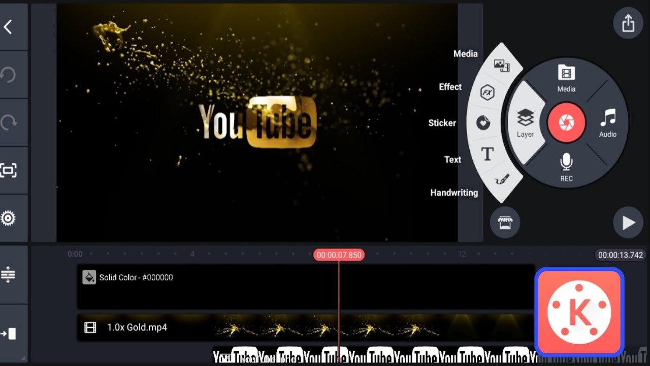 Golden splash Logo reveal Intro || Kinemaster Tutorial || kinemaster ...