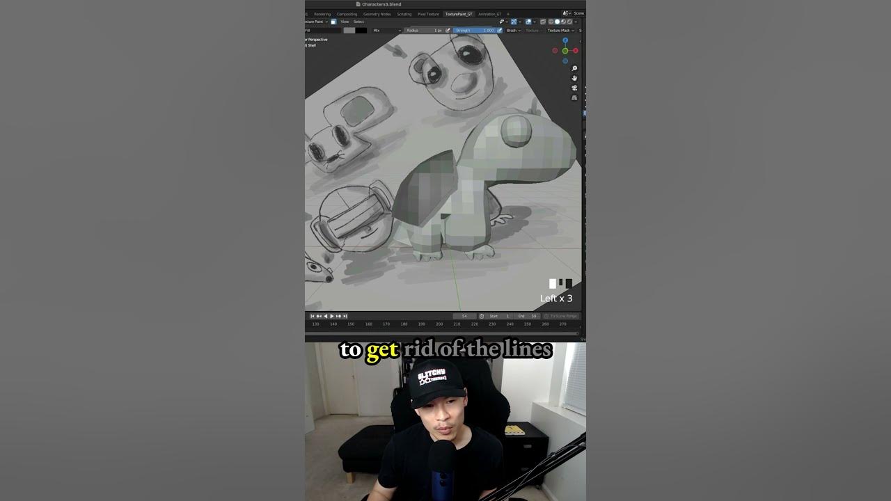 Redesign Shell Textures: Creating & Saving Variations - 3d character in Blender - 3.4: Dino ...