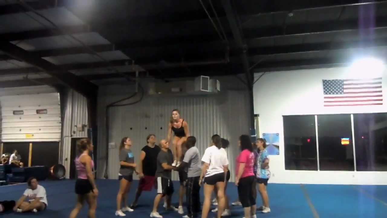 Stephanie's first back tuck basket toss - YouTube