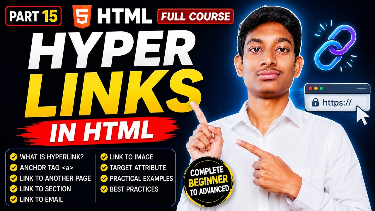 HTML Full Course in Telugu | Part 15 | Hyperlinks in HTML | Anchor Tag ...