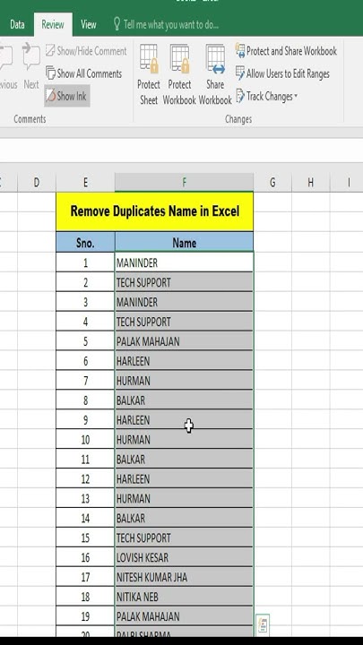 Remove Duplicates Name in Excel. #excel #newexcel - YouTube