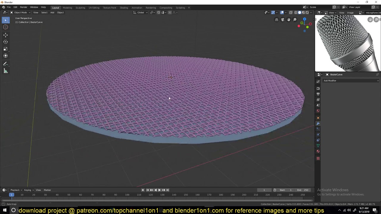 blender daily tips modeling a microphone in blender 2 8 part 2 - YouTube
