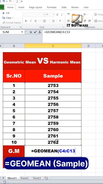Geometric VS Harmonic Mean in Excel 🔥 | Excel Fresher | #excel #exceltutorial #shorts ...