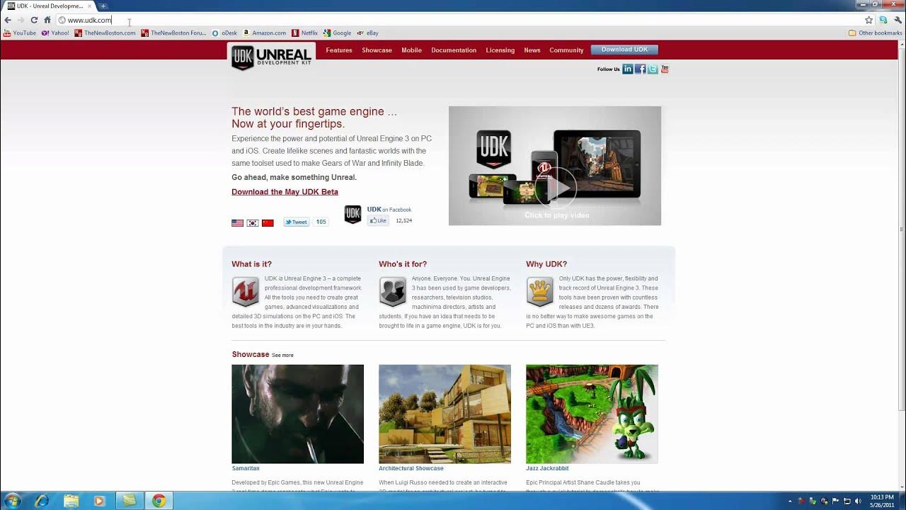 Unreal Development Kit UDK Tutorial - 1 - Downloading an Installing the UDK - YouTube