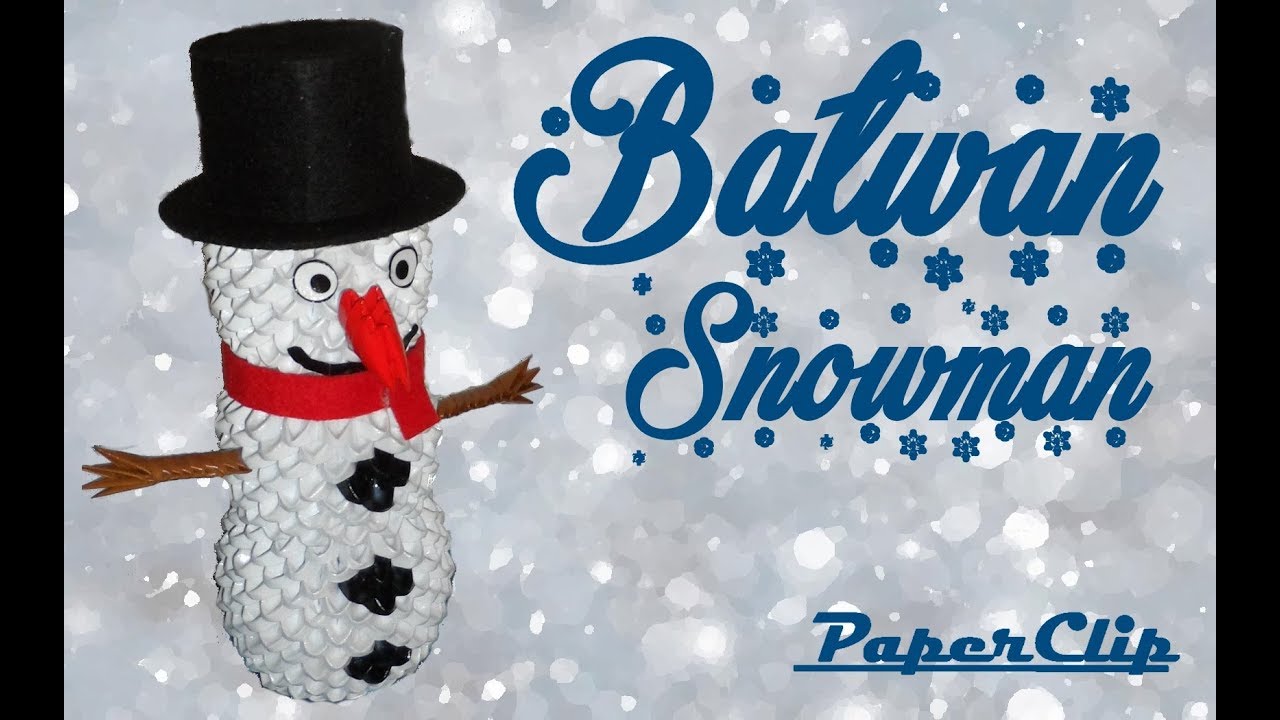 Origami 3d | Jak zrobić Bałwana | How to make a Snowman | PaperClip ...