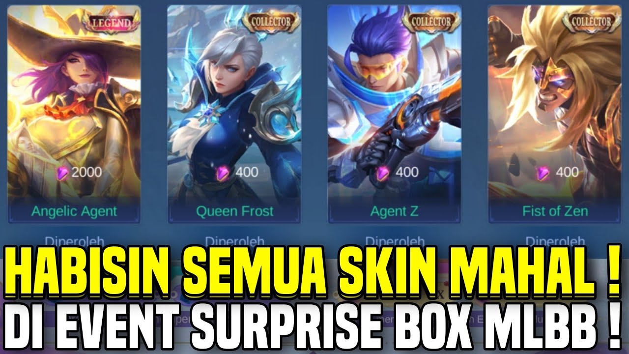 GACHA SURPRISE BOX MLBB ! 1 TIKET UNGU DAPAT SKIN EPIC ! BORONG SEMUA ...