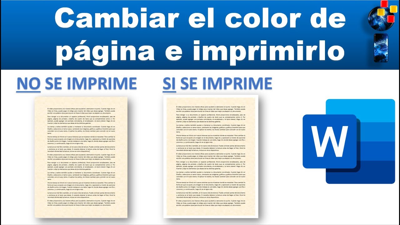 COMO CAMBIAR EL COLOR DE PAGINA Y PODERLO IMPRIMIR - YouTube