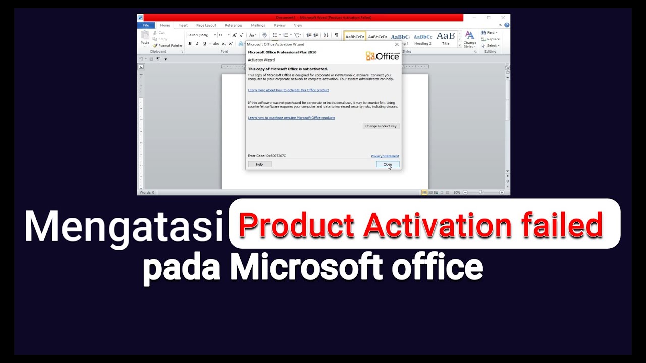 Cara mengatasi masalah Product Activation Failed Microsoft Office ...