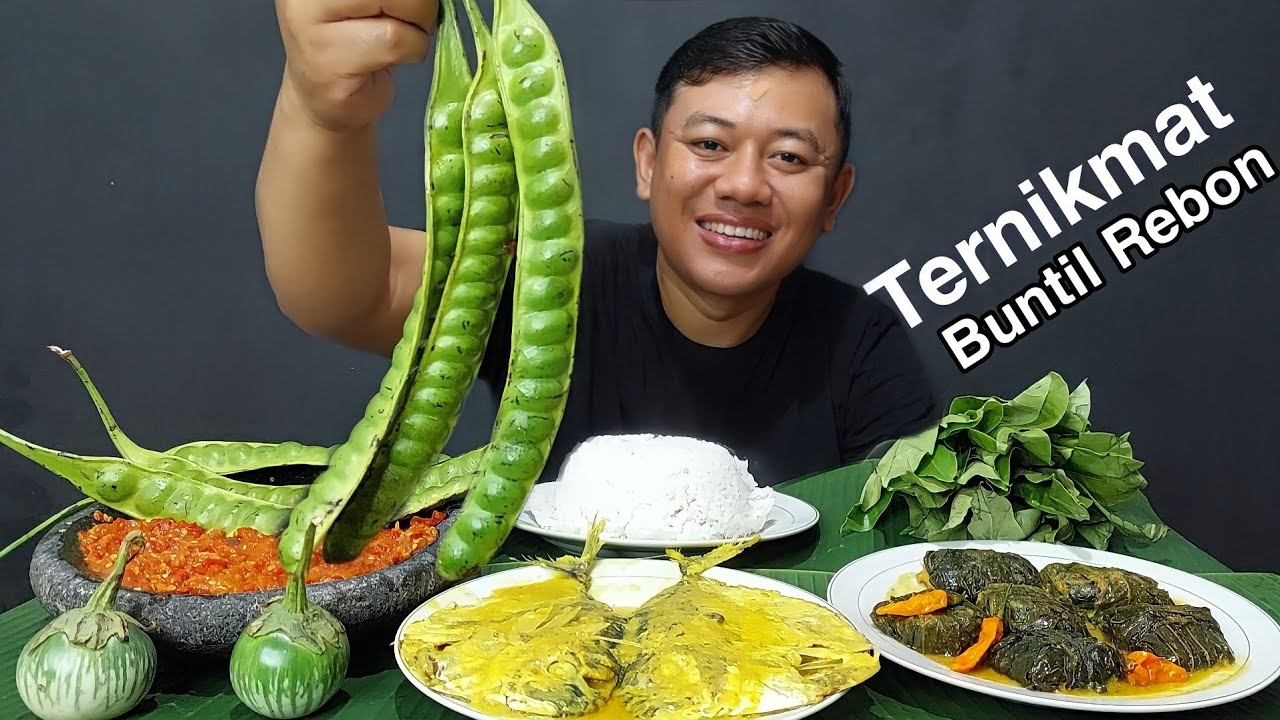 LALAP PETE MENTAH + GULAI IKAN ETEM + BUNTIL DAUN SINGKONG UDANG REBON ...
