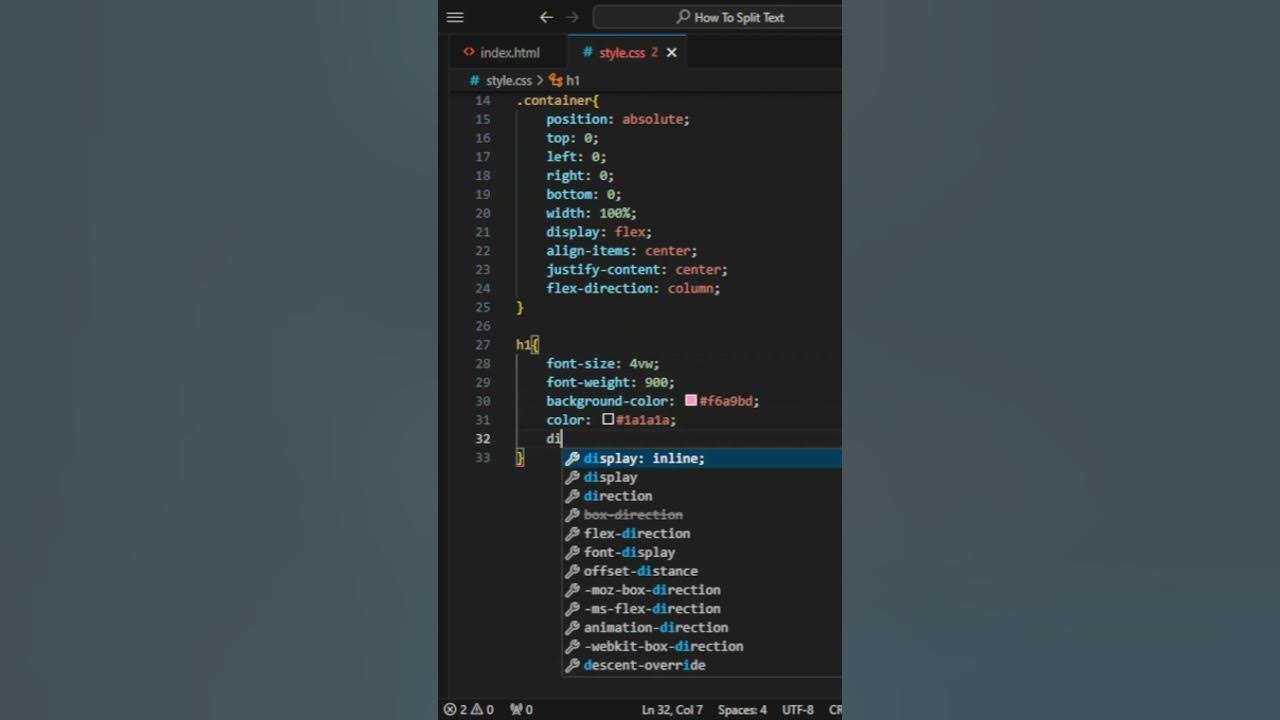 How To Split Text Using Html Css Cssanimation Csseffect Coding Htmlcss Hovereffect