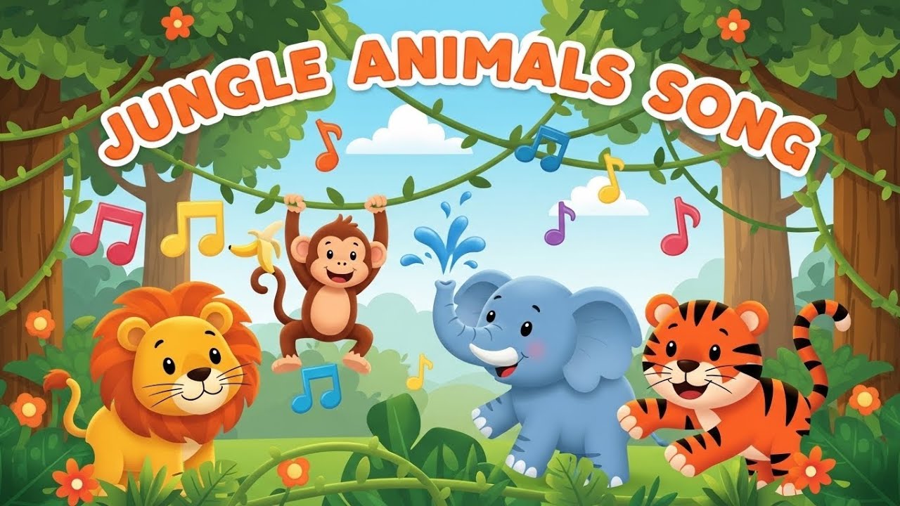 Jungle Animals Song | Fun Animal Sounds & Adventure for Kids | Buzzy ...