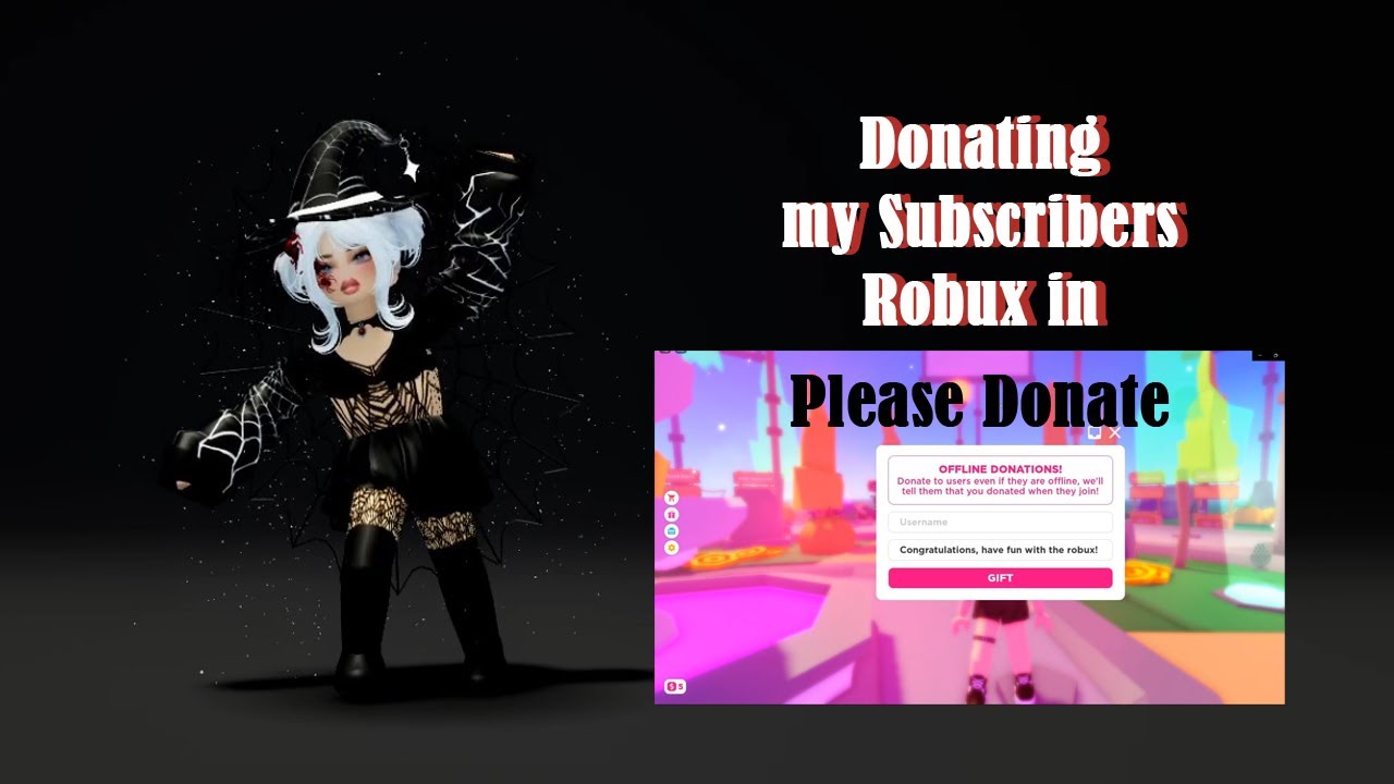 Donating my Subscribers Robux in Please Donate #robux #roblox # ...