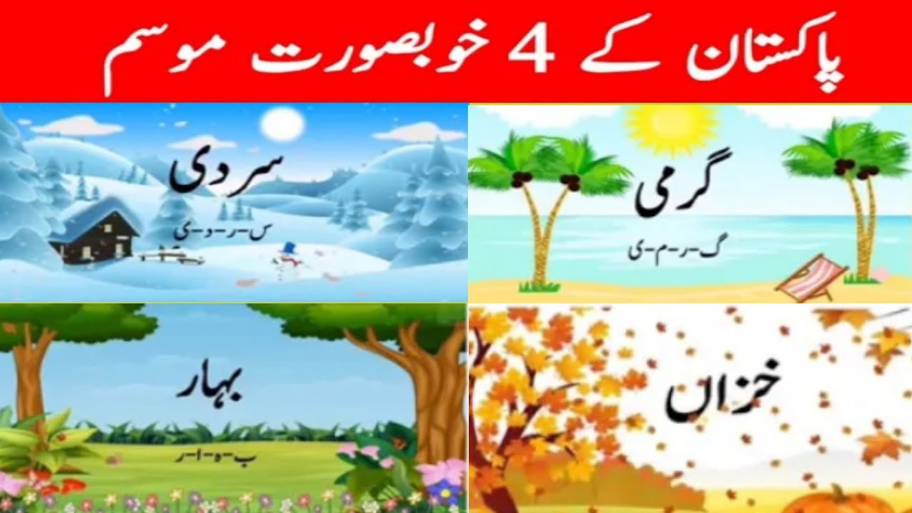 Urdu Main Char Mosam | Mausam Kitne Hote Hai | Pakistan me kitny mosam ...