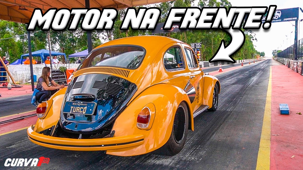 FUSCA COM MOTOR CENTRAL FRONTAL DE GOLF TURBO PAROU A ARRANCADA!! 😱🚀 ...