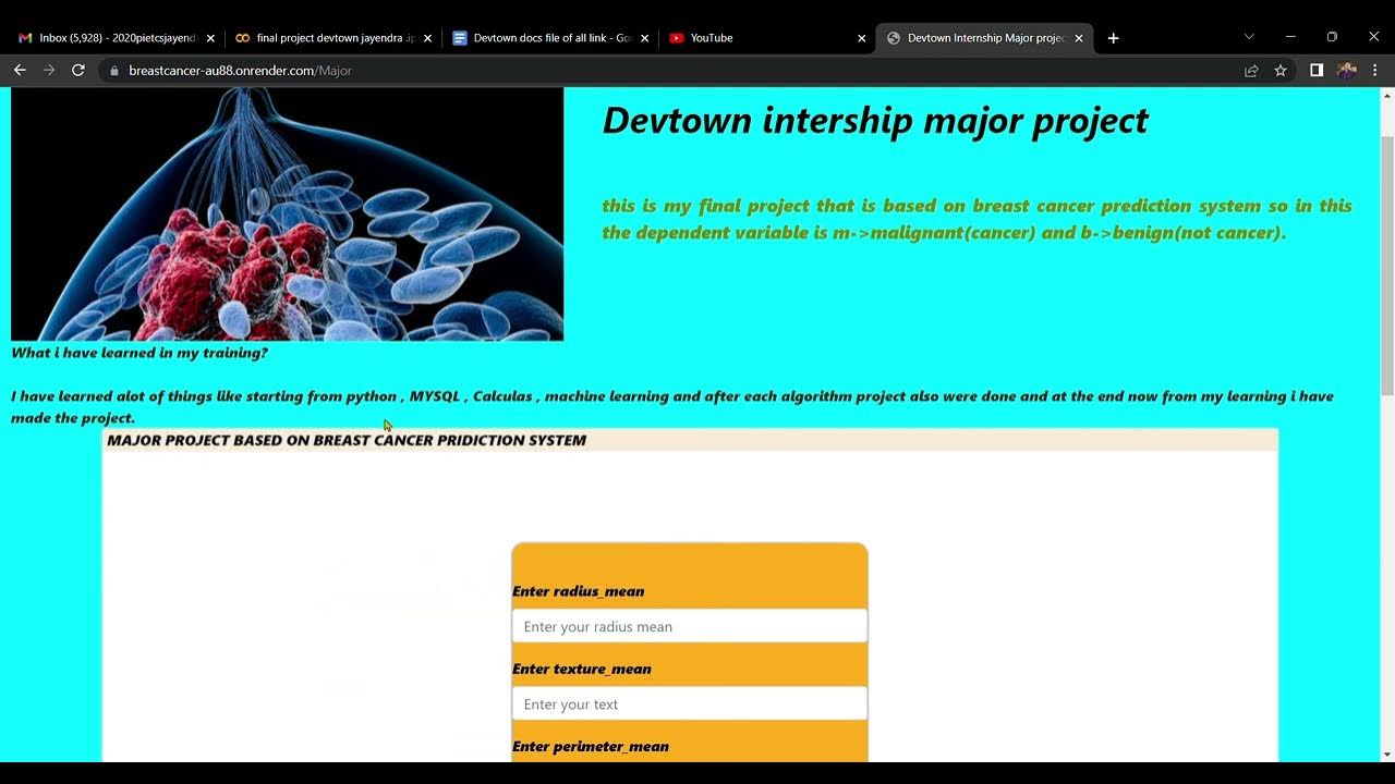 Breast cancer pridiction Google Chrome 2023 05 25 20 40 46 - YouTube