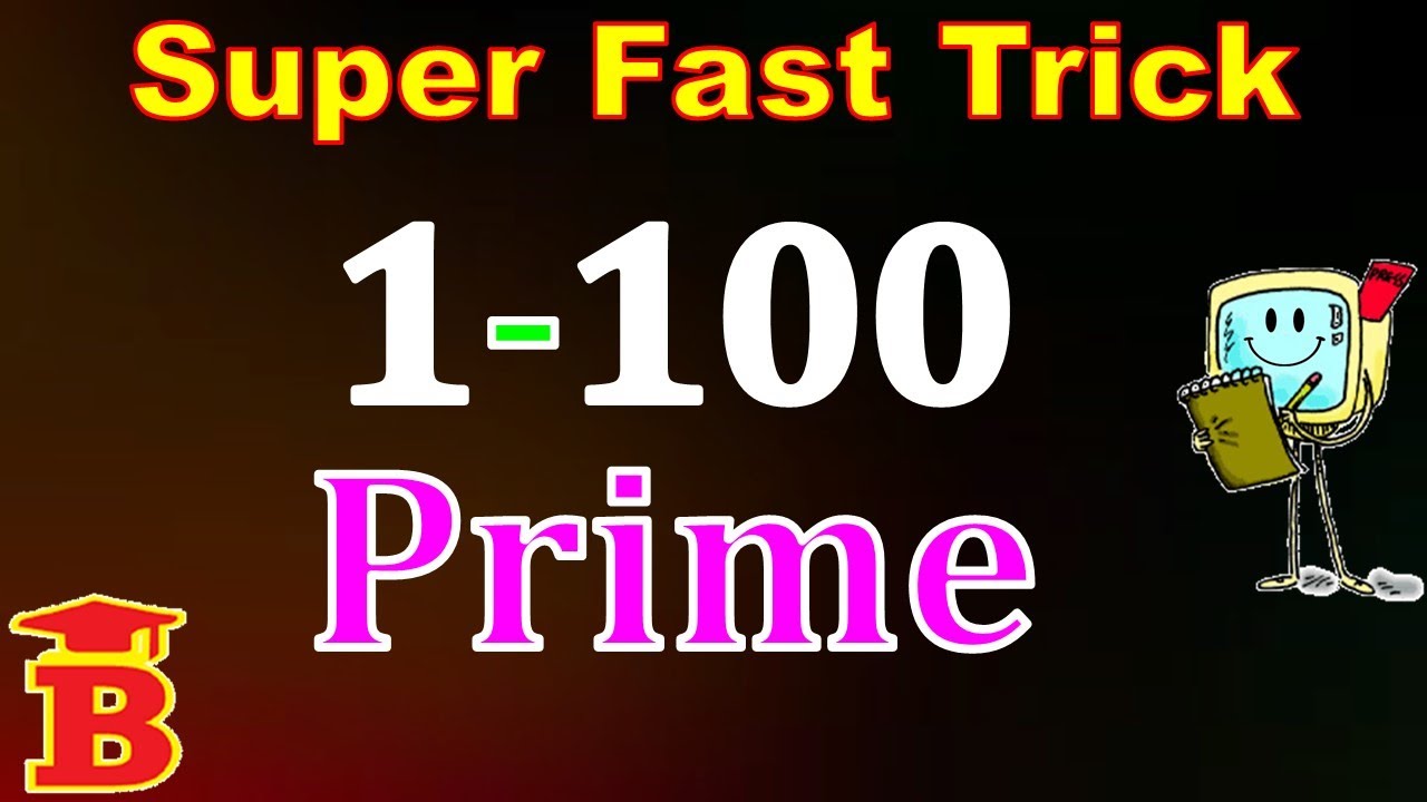 1 to 100 all Prime Numbers Trick (Be Human Computer) - YouTube