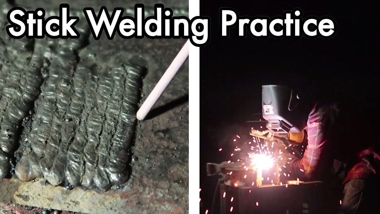 Stick / Arc Welding Practice : Pad of beads using 1930s/1940s AC welder ...