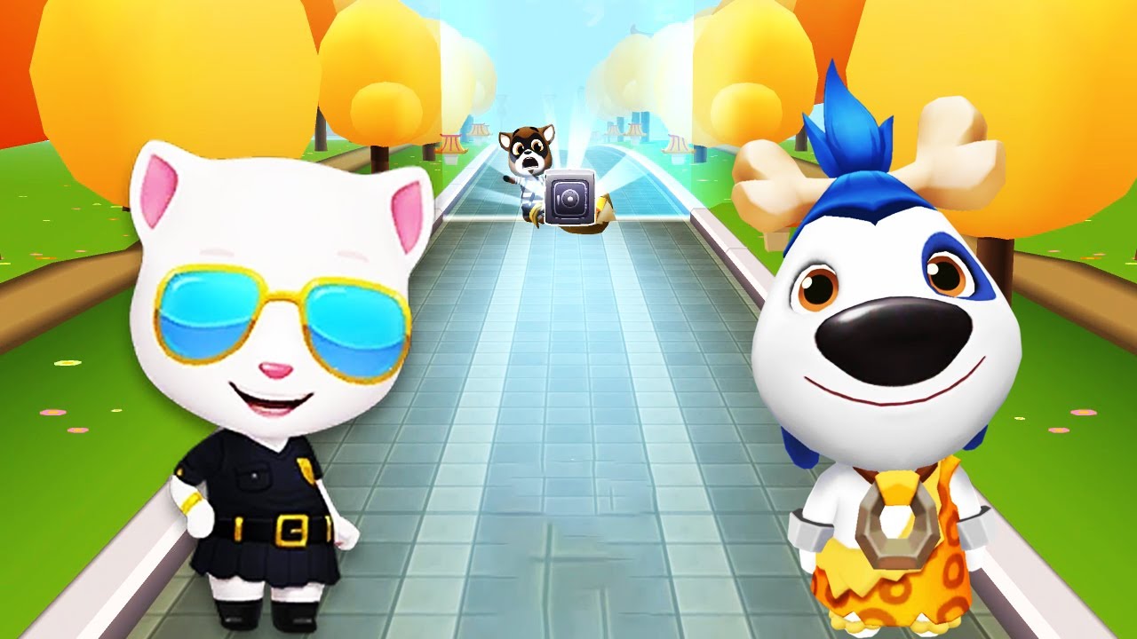 Agent Angela Vs Stone Age Hank - Talking Tom Gold Run - YouTube