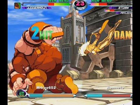 MvC2: M4rco652 - Juggernaut 1v2 Comeback vs Storm/Psy (Romneto) .:1.5. ...