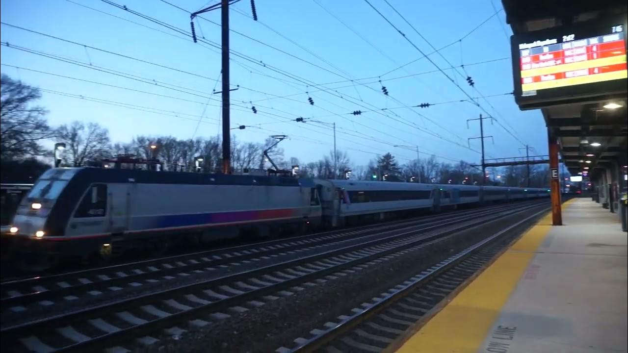 NJT Rail: Trenton bound ALP-46 4612+Comet II/V Northeast Corridor Line Train passing Metropark ...