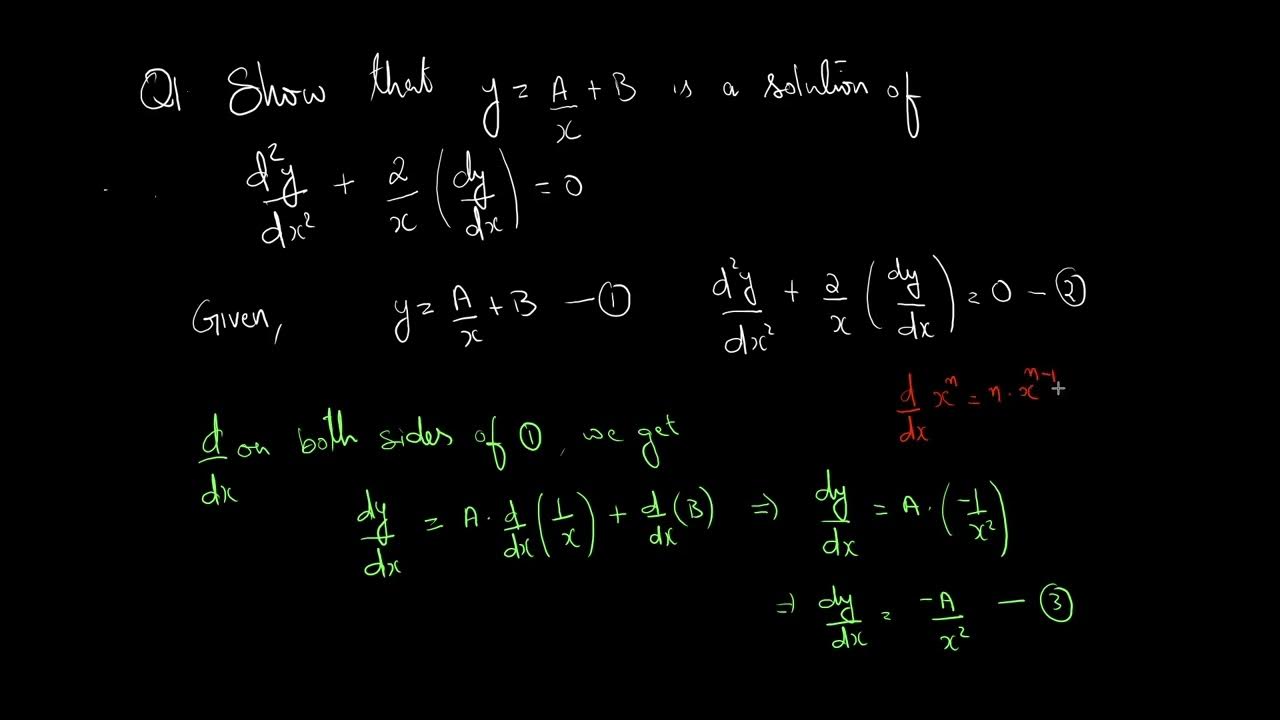Q1 Show That Y A x B Is A Solution Of D2y dx2 2 x dy dx 0 q1-show-that-y-a-x-b-is-a-solution-of-d2y-dx2-2-x-dy-dx-0