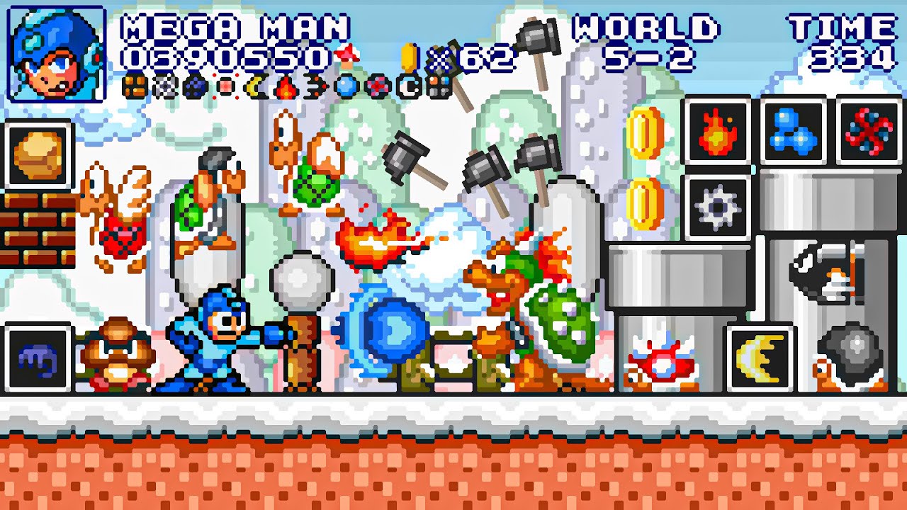 If Mega Man blasted Mario's World | Super Mario Bros. Crossover - YouTube