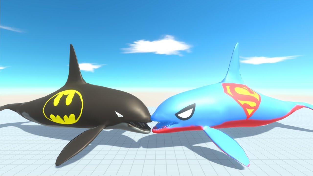 BATMAN ORCA DEATH RUN vs SUPER MAN ORCA - Animal Revolt Battle ...