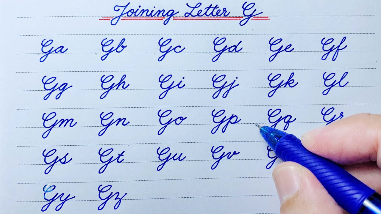 Cursive writing | Joining Letters | Capital letters G | Cursive ...