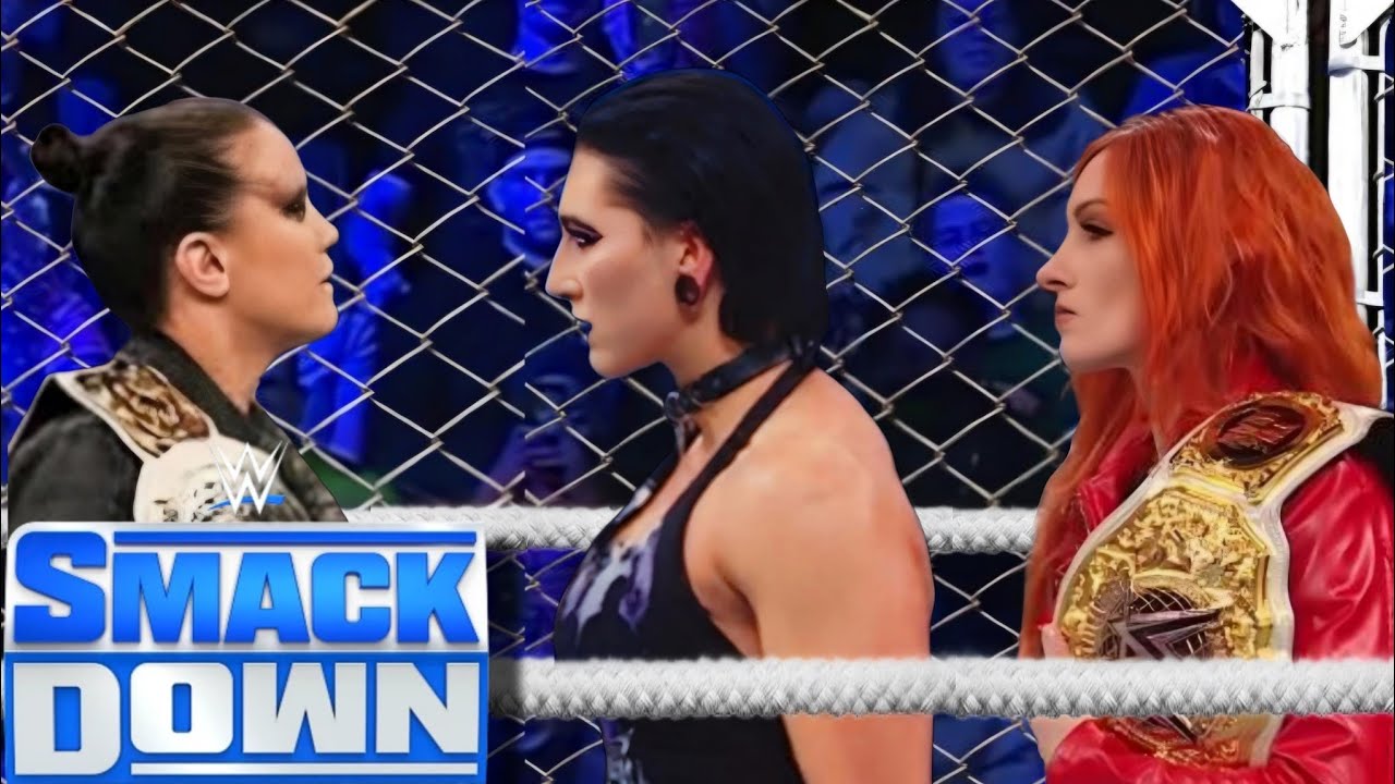 WWE - Shayna Baszler Vs. Rhea Ripley Vs. Becky Lynch - Steel Cage Match ...