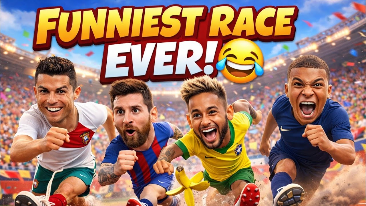 Ronaldo vs Messi vs Neymar vs Mbappé 😂 Funny Running Race | 3D Cartoon ...