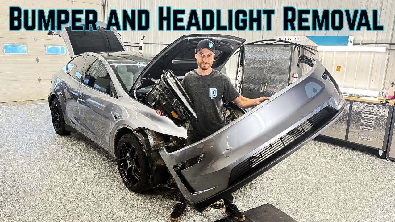 Tesla Model Y Juniper Front Bumper and Headlight Removal. - YouTube