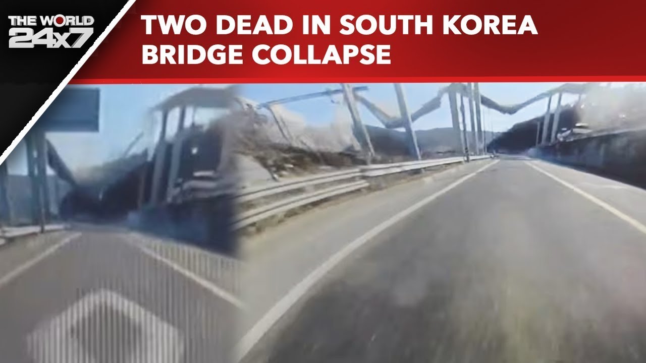 South Korea Bridge Collapse | Dramatic Video Shows Bridge Collapse In ...