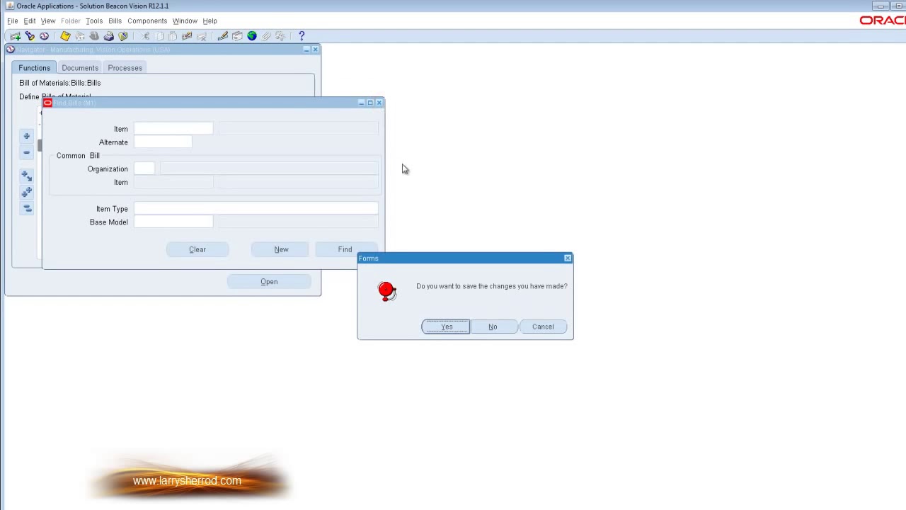 BOM Oracle Bills of Material The Basics, Oracle Applications Training ...