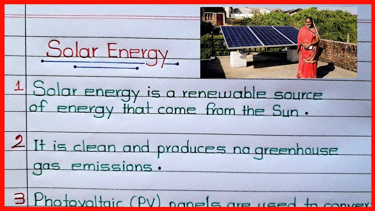10/20 lines on Solar Energy || Solar Energy Essay/Paragraph in English ...