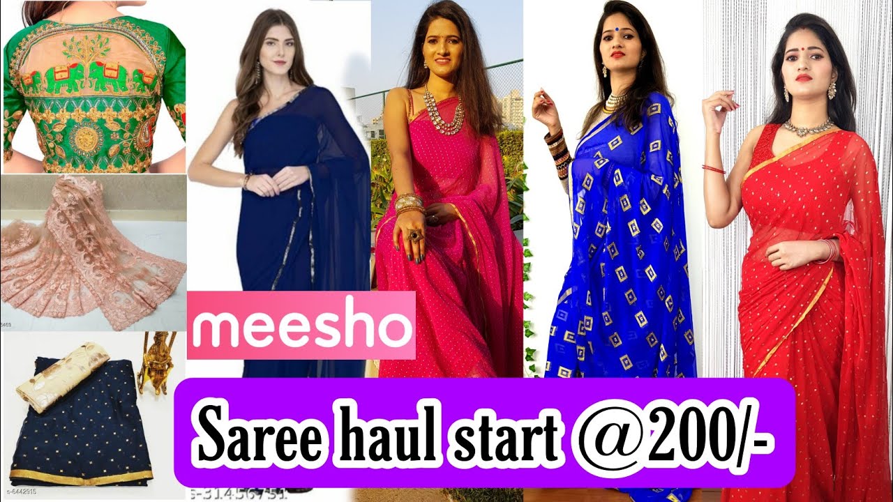 Meesho Saree Haul | meesho chiffon saree haul | meesho saree haul under ...