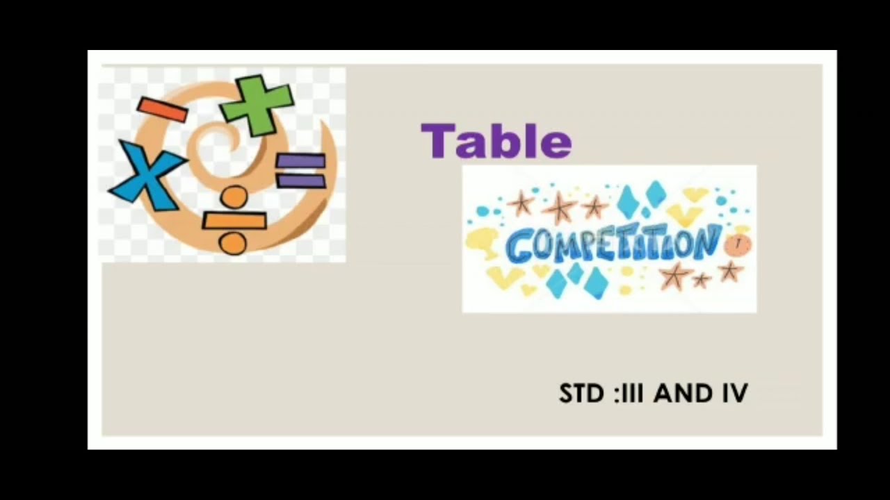 Table Competition for Class III & IV - YouTube