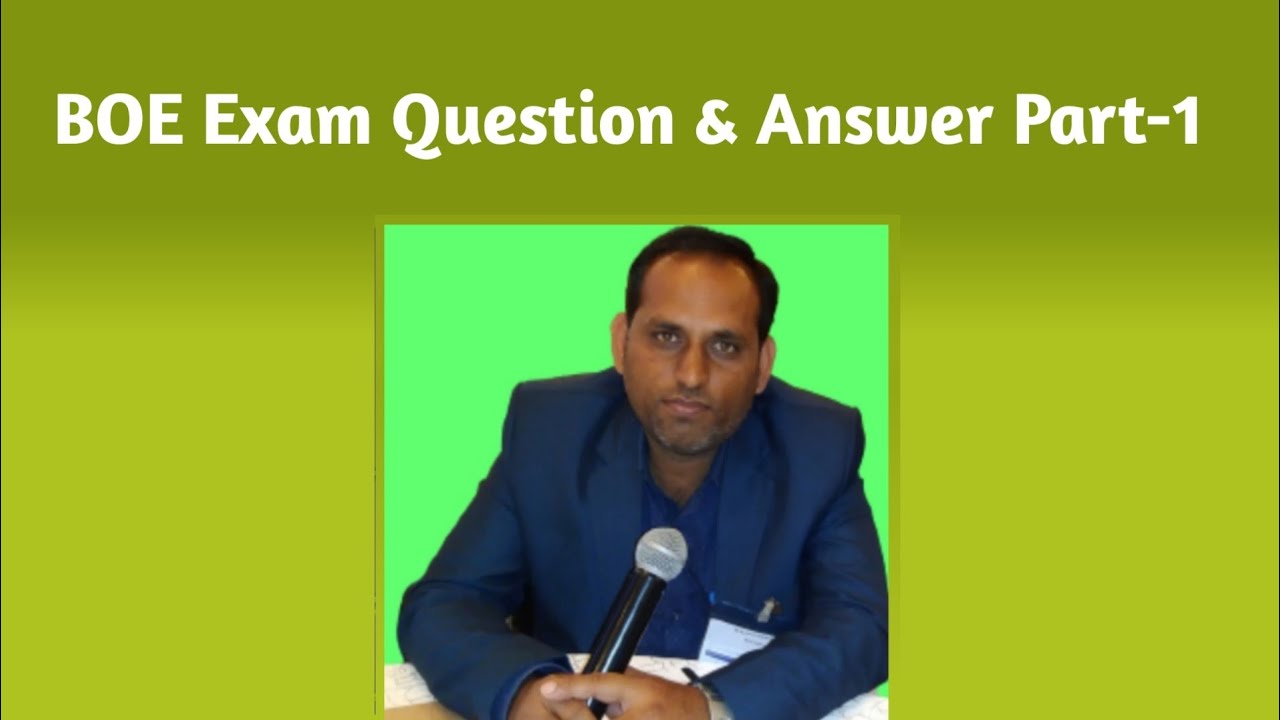 BOE Exam Question & answer Part-1|Boiler first class - YouTube