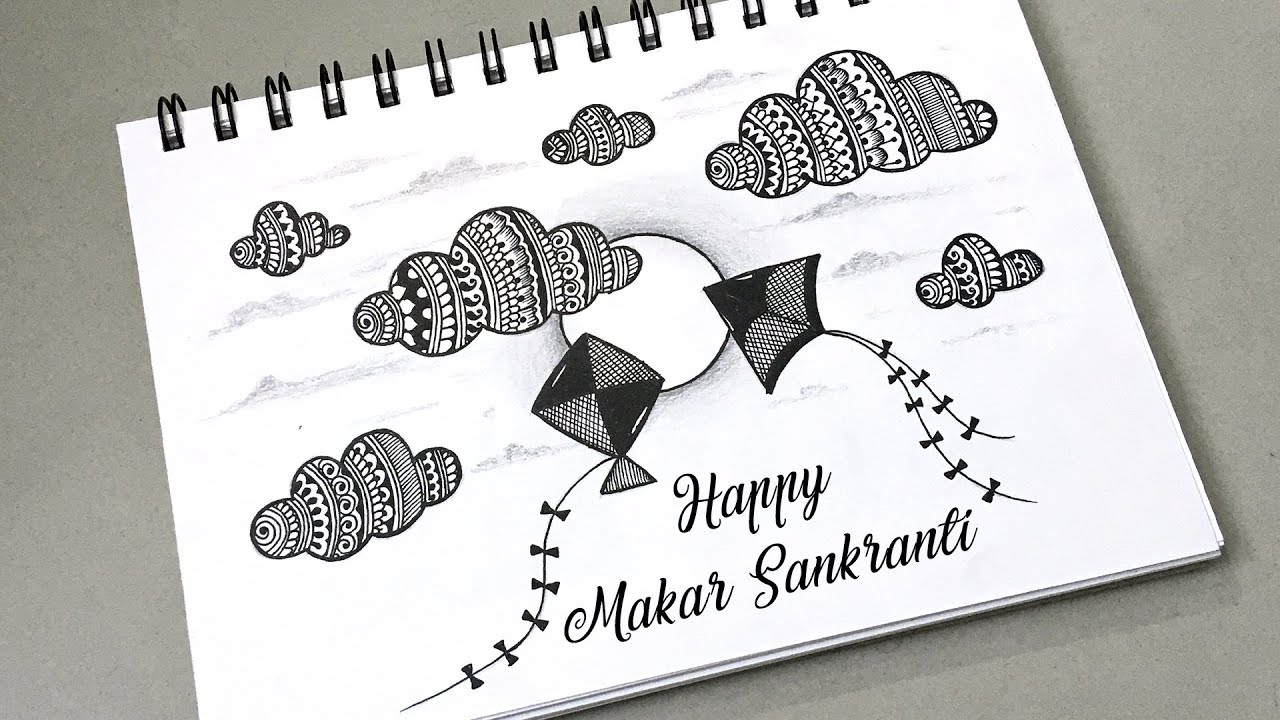 Happy Makar Sankranti Mandala Drawing | Mandala Art | Doodling Art ...