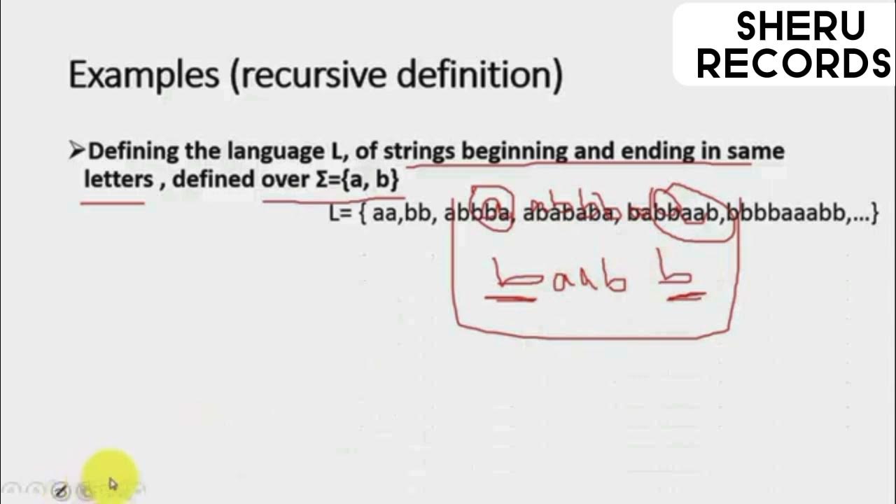 Lecture 6 Recursive Definition Of Language In Automata Youtube